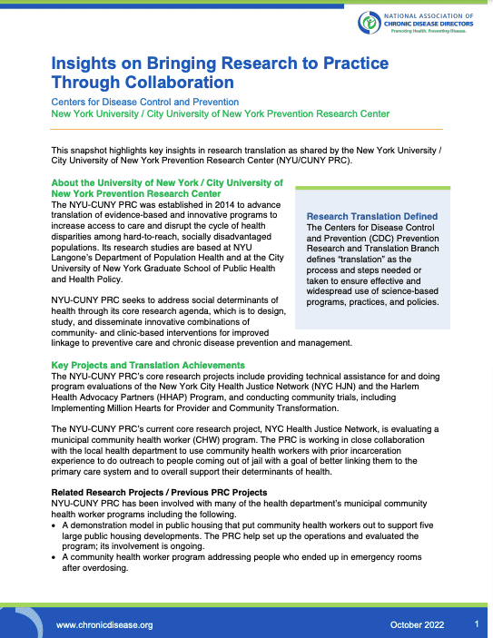 Insights on Bringing Research to Practice through Collaboration ...