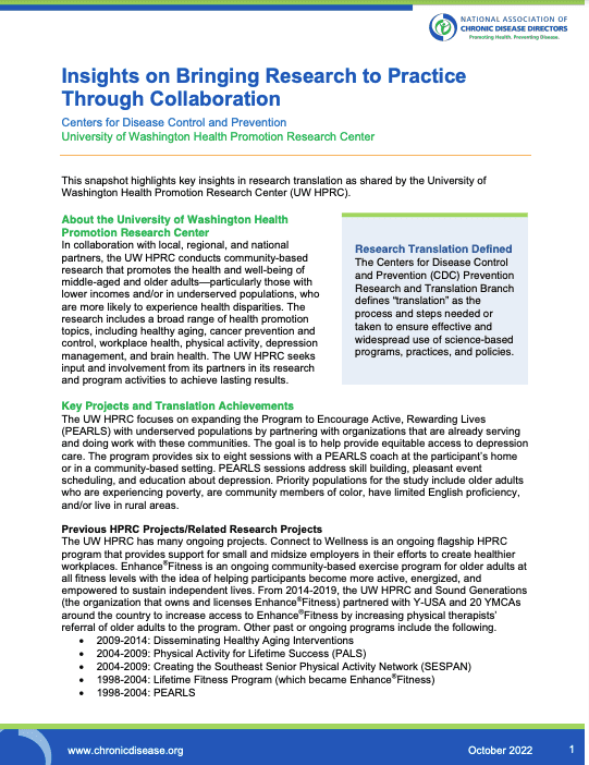 Insights on Bringing Research to Practice through Collaboration ...